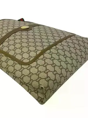 Gucci Gg Supreme Web Tote Bag - Brown
