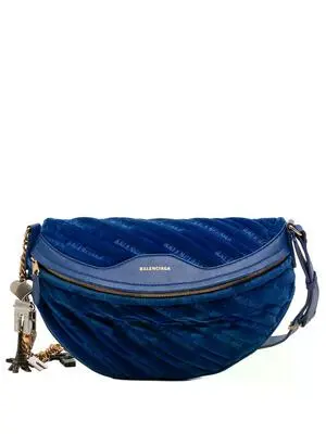 Balenciaga 2018 Allover Logo Souvenir Xs Belt Bag - Blue