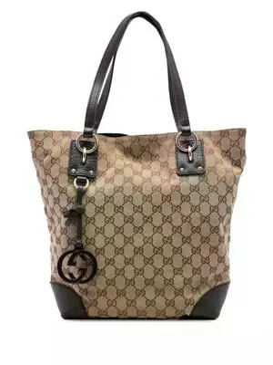 Gucci Gg Canvas Gg Charm Tote Bag - Neutrals