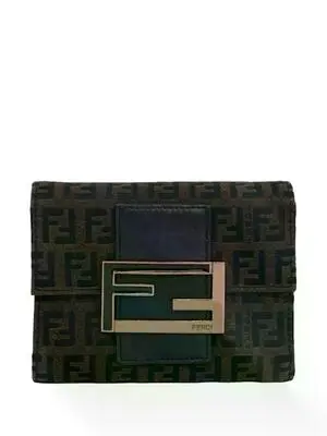 Fendi 2000-2010 Zucchino Canvas Trifold Wallet Small Wallets - Brown