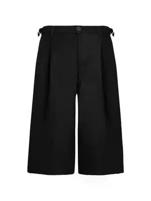 FOUND Pleated Raw-cut Shorts - Black