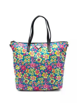 Prada Tessuto Stampato Satchel - Blue