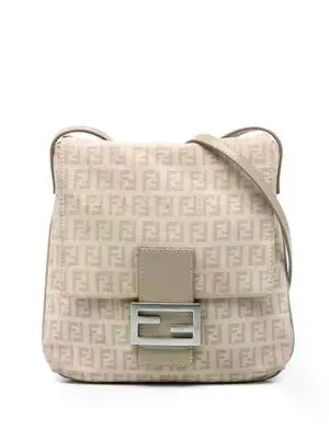 Fendi Zucchino Canvas Crossbody Bag - Brown