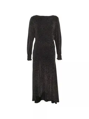 Maje Metallic-effect Midi Dress - Black