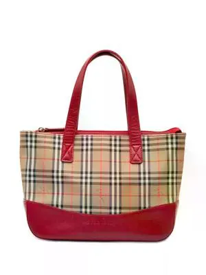 Burberry Haymarket Check Canvas Tote Bag - Neutrals