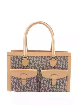 Dior Diorissimo Trotter Canvas Double Pocket Tote Bag - Brown