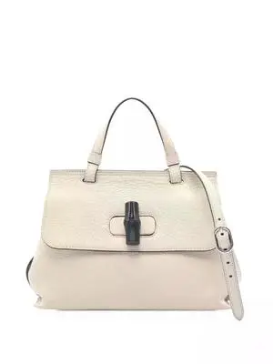 Gucci Small Calfskin Bamboo Daily Satchel - Neutrals