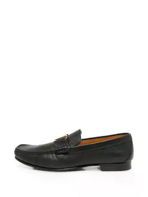 LOUIS VUITTON Montaigne Leather Loafers - Black