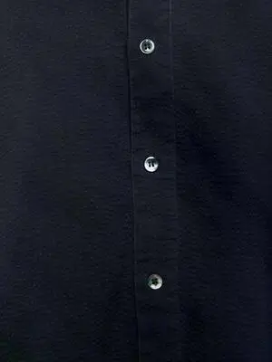 Giorgio Armani Navy Crinkled Cotton Button Front Shirt 4xl