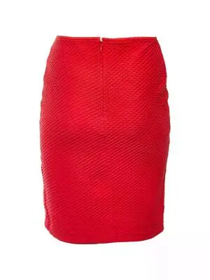 Emporio Armani Textured Pencil Midi Skirt - Red