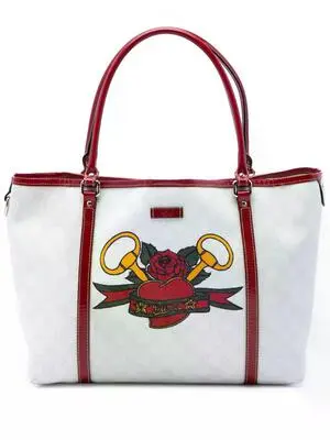 Gucci Gucci GG Supreme Tattoo Heart Joy Tote Bag Red