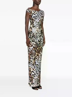 Norma Kamali Sleeveless Animal-print Maxi Dress