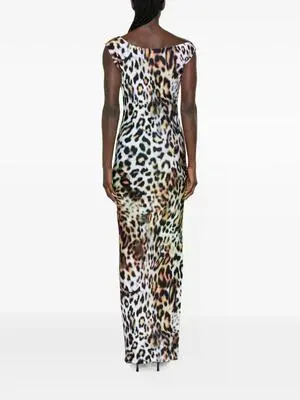 Norma Kamali Sleeveless Animal-print Maxi Dress
