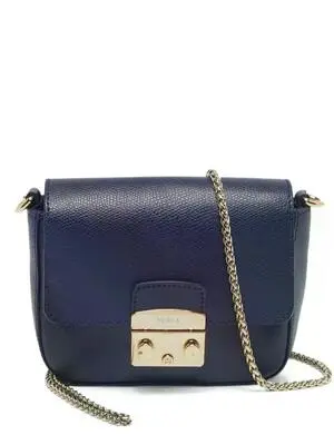 Furla Metropolis Mini Leather Crossbody Bag - Blue