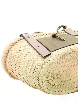 Loewe Small Raffia Braided Handle Basket Tote Bag