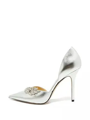 JIMMY CHOO Teja Crystal-embellished D'orsay Pumps - Silver