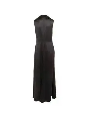 Giorgio Armani Silk V-neck Sleeveless Maxi Dress