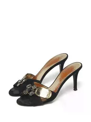Versace Crystal-embellished Medusa Sandals - Black