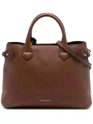 Burberry Medium Calfskin And House Check Banner Satchel