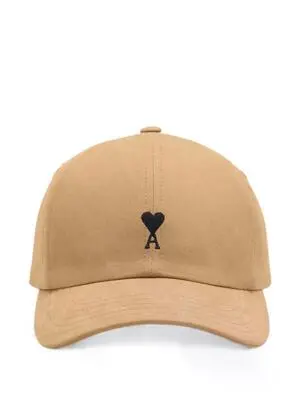 AMI Paris Cotton Cap With De Coeur Embroidery - Neutrals