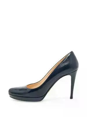 Prada Patent Leather Platform Pumps - Blue