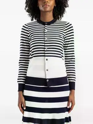 Junya Watanabe Striped Round Neck Cardigan