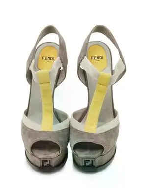 Fendi Calf Suede Platform Sandals