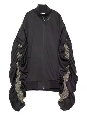 YOSHIOKUBO Ruched-sleeve Zip-up Jacket - Black