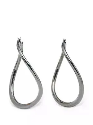 Valentino Garavani Engraved Logo Hoop Earrings - Silver