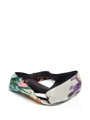 Gucci Floral-snake Print Headband - Black