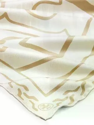 Tory Burch Trocadero Horses Silk Square Scarf - Neutrals
