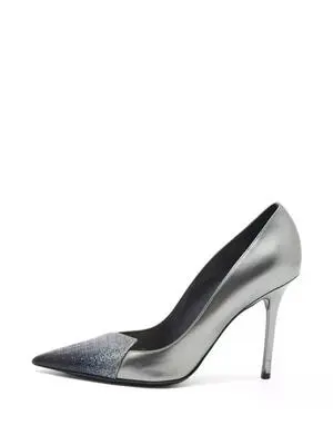 Dior Cannage Cap Toe Pumps - Silver