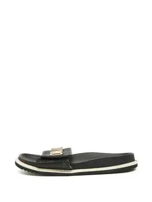 Moschino Plaque Sandals - Black