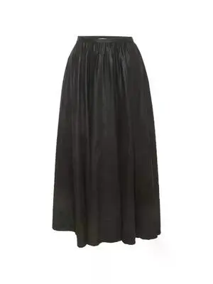 Dior Coated Pleated Midi Skirt - Black