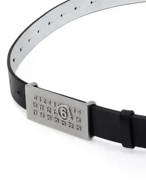 MAISON MARGIELA Numeric Buckle Leather Belt - Black