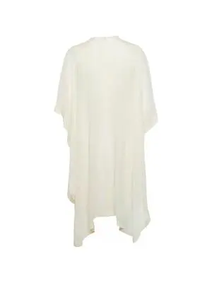 Elie Saab Cream Crepe Draped Midi Dress