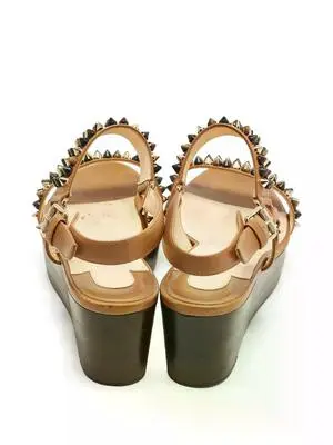 CHRISTIAN LOUBOUTIN Bikee Bike Studded Platform Sandals - Brown