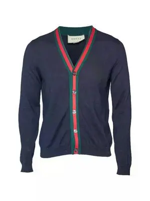 Gucci Wool Knitted Cardigan With Web Trim