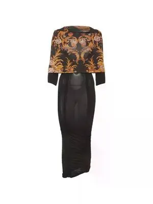 Just Cavalli Floral Print Midi Dress - Black