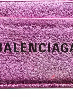 Balenciaga Logo Leather Card Holder