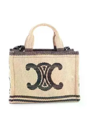 Celine Cabas Thais Triomphe Printed Textile Small Tote Bag