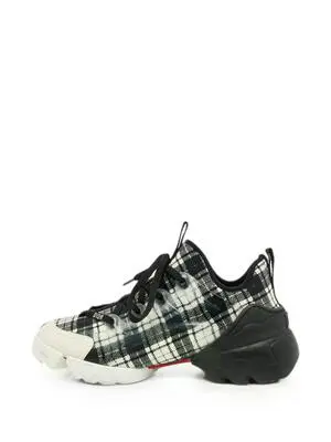 Dior D-connect Checked Lace-up Sneakers