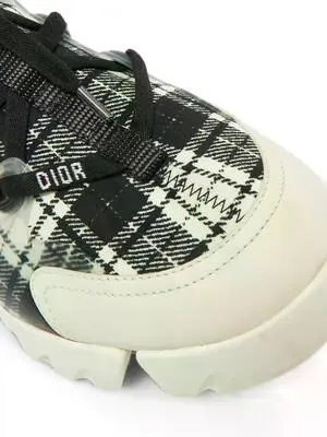Dior D-connect Checked Lace-up Sneakers