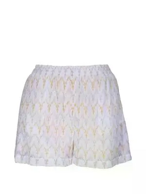 Missoni Geometric Pattern Knit Shorts - White