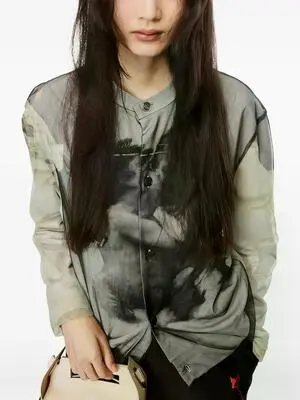 MASU Angel Print Layered Cardigan