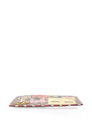 Gucci Gg Coated Canvas Applique Clutch Bag