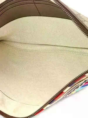 Gucci Gg Coated Canvas Applique Clutch Bag