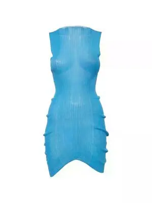 Bottega Veneta Ribbed Knit Sleeveless Dress - Blue