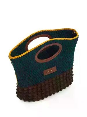Marni Brown Wool Crochet Clutch