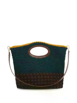Marni Brown Wool Crochet Clutch